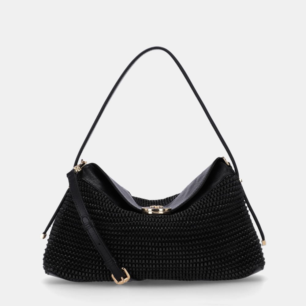 Bolsa Hobo Média Madras Preto - 2000738 Preto