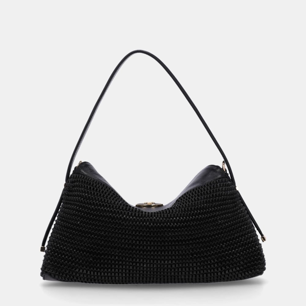 Bolsa Hobo Média Madras Preto - 2000738 Preto