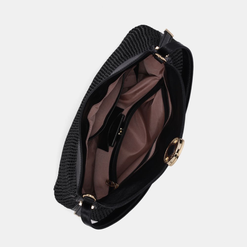 Bolsa Hobo Média Madras Preto - 2000738 Preto