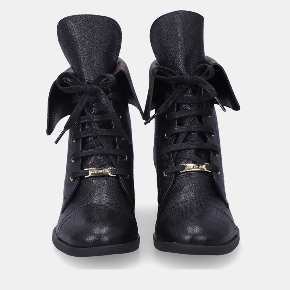 Bota Cano Curto New Ridge Preto Com Monograma Mocca - 55530300 Mocca