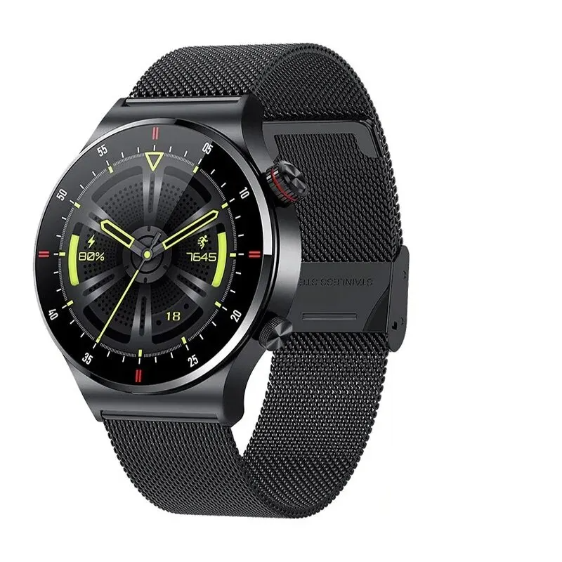 Relógio Inteligente Impermeável para Homens Bluetooth Preto/Preto
